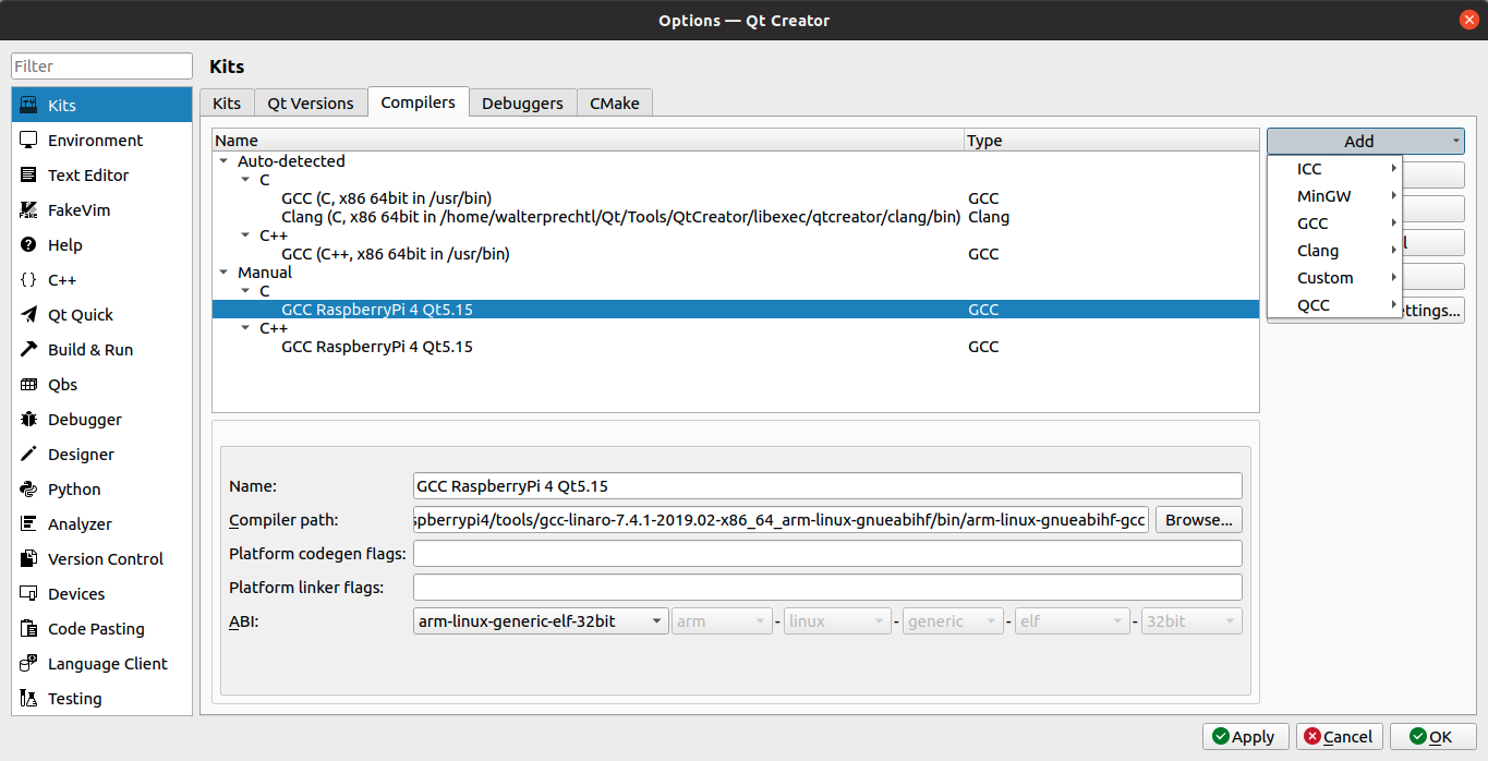 Configuring Qt Creator On Ubuntu 20 Lts For Cross Compilation Interelectronix